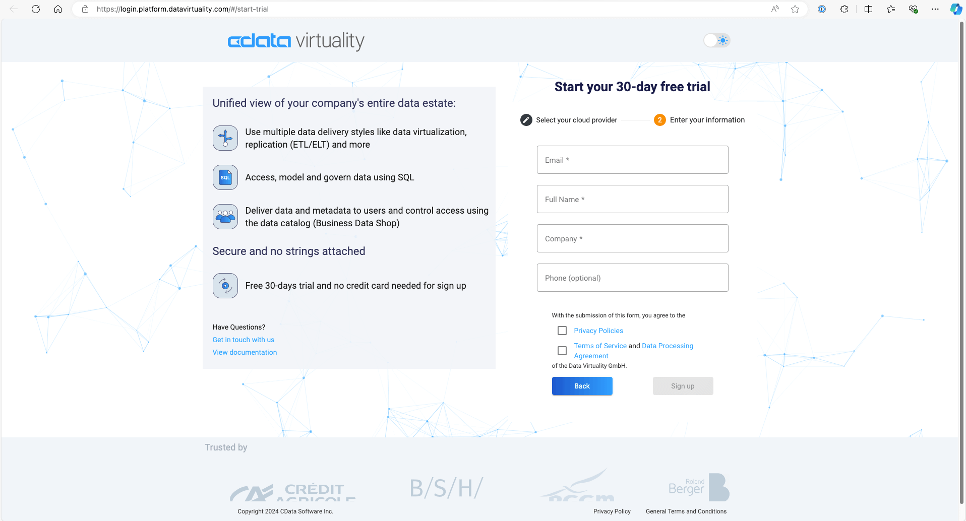 SaaS: Signing Up